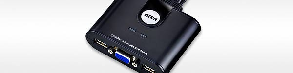 ATCS22U ATEN KVM CS22U 1:2U帶線式 ATEN 2埠 USB KVM多電腦切換器 (按鍵切換,non-HotKey ...